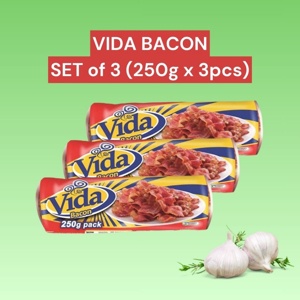 VIDA Bacon 250g Premium Cut, Crispy & Meaty | for Breakfast, Burgers ...