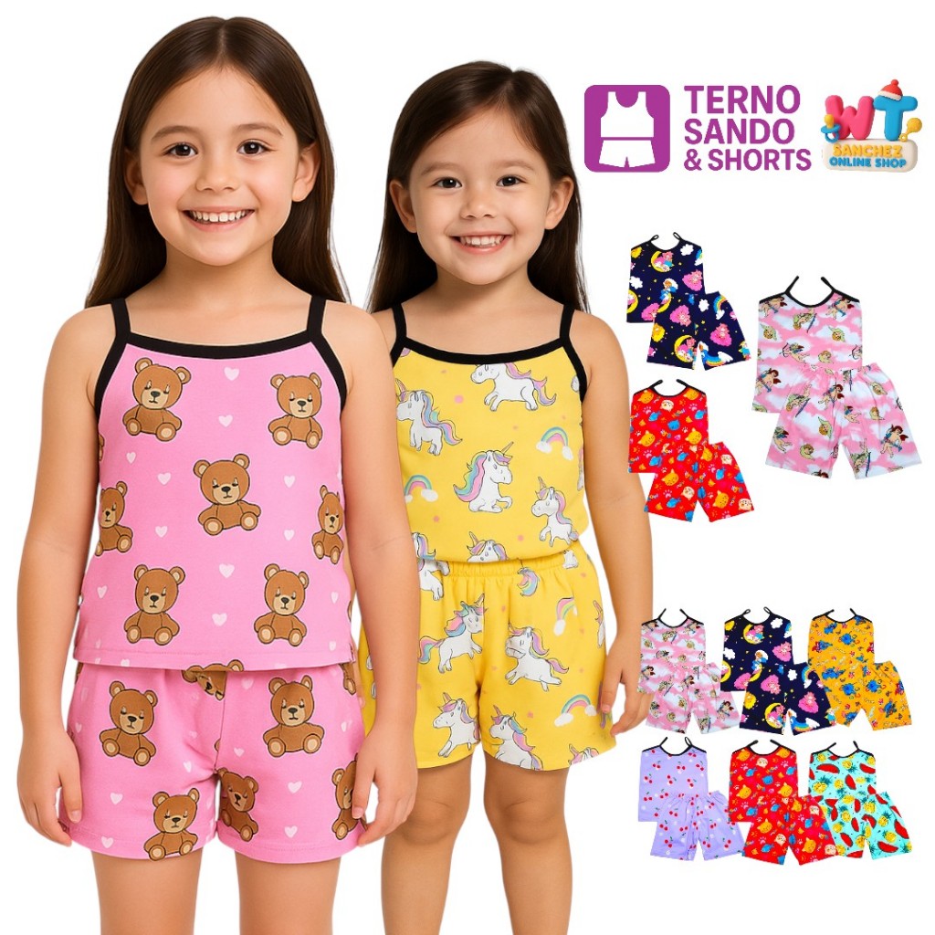 WT Terno Sando & Shorts for Kids (1-6 Years Old) - Spaghetti Strap ...