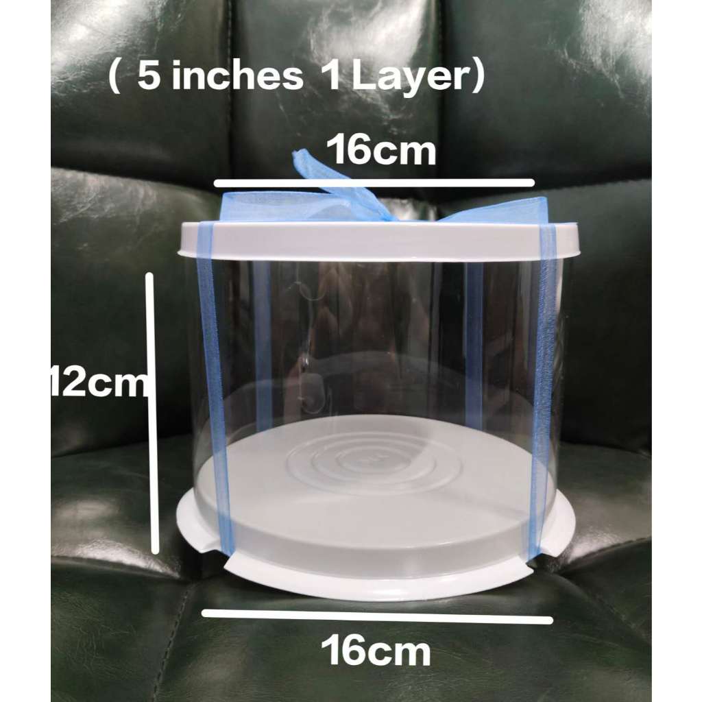 Clear Acetate Round Cake Box (5 INCHES 1 LAYER) | Shopee Philippines