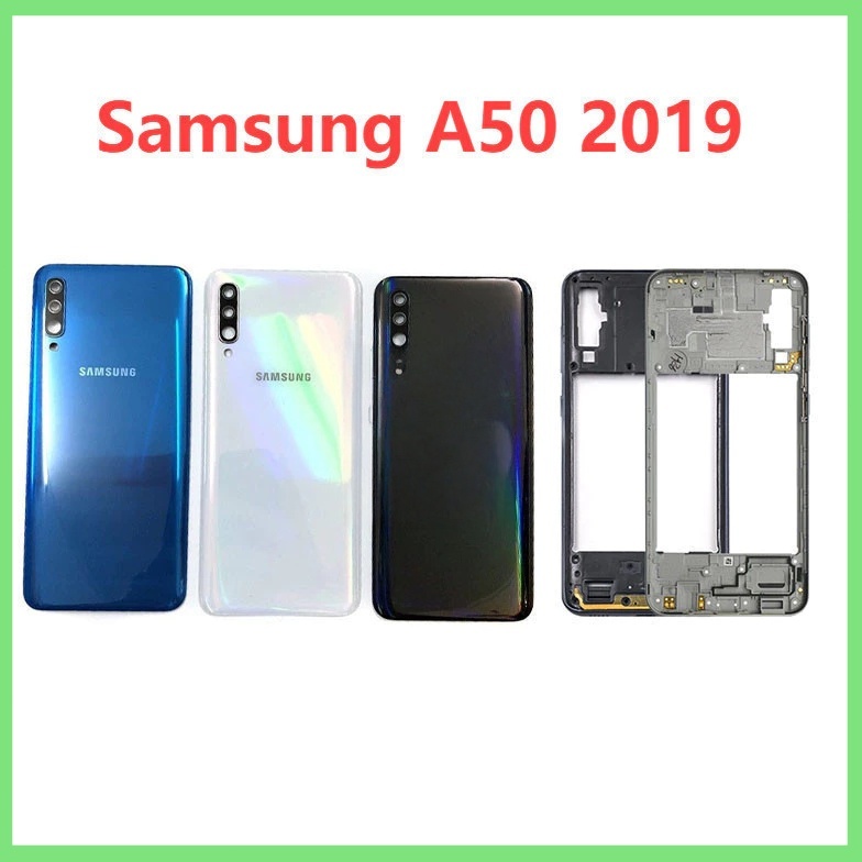For SAMSUNG Galaxy A50 2019 A505 A505 Housing Battery Back Cover Rear Cover +Camera Lens Cover ...