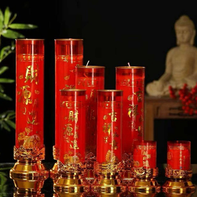 Ziyang 2Pcs Pair Altar Red Candle Long Burning Time Eco-friendly Soy ...