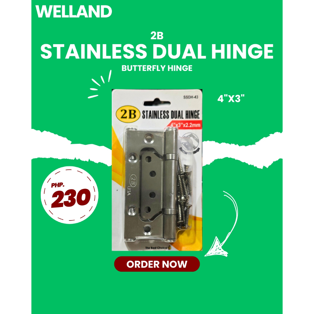 2B Stainless Dual Hinges Butterfly Hinges - 4"x3" | Shopee Philippines