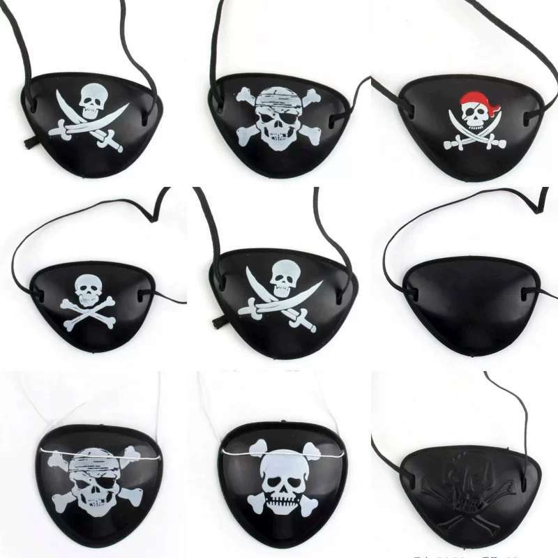 Pirate Halloween PirateEyePatch One-Eyed Skull Eye Patch Party Cosplay ...