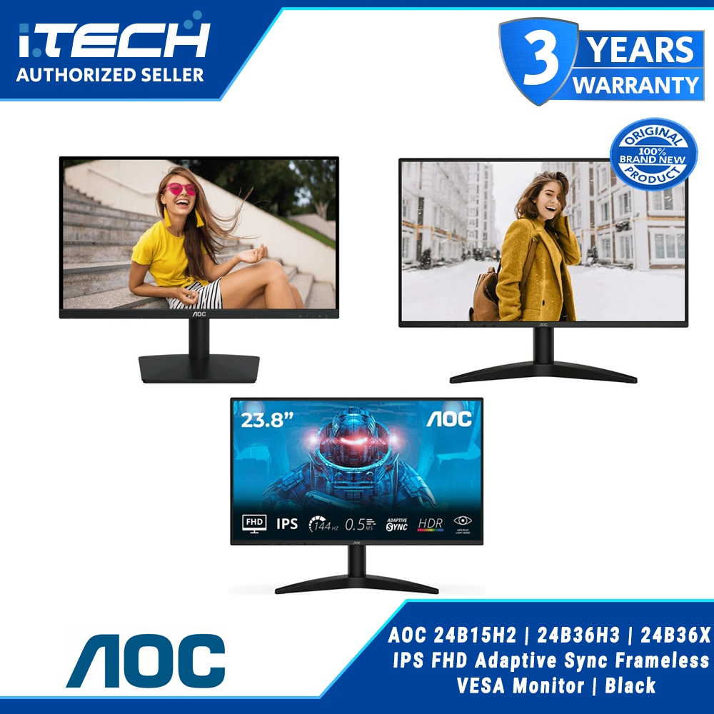 AOC 24B15H2 | 24B36H3 | 24B36X IPS FHD Adaptive Sync Frameless VESA ...