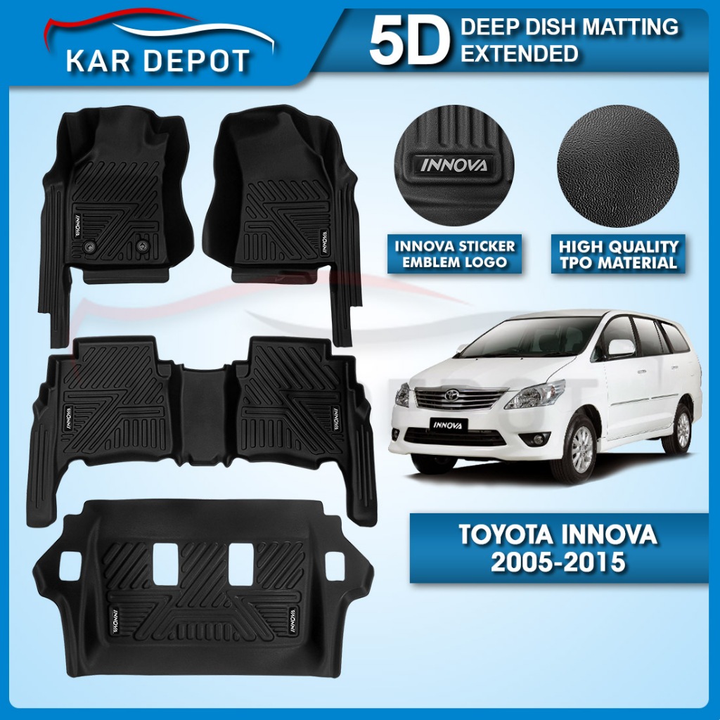 TOYOTA INNOVA 2005-2015 5D FULLY EXTENDED DEEP DISH MATTING | Shopee ...