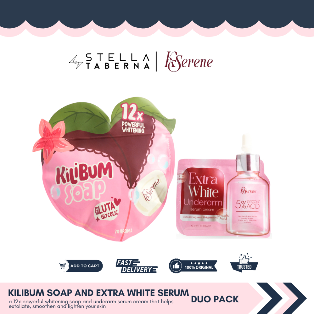 KSERENE Kilibum Soap & Extra White Underarm Serum Cream Duo Exfoliating ...