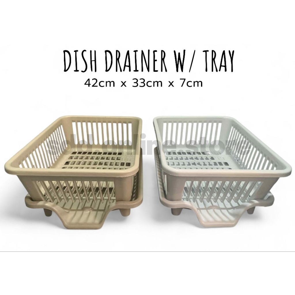 DISH DRAINER w/ TRAY BEIGE, WHITE | Shopee Philippines