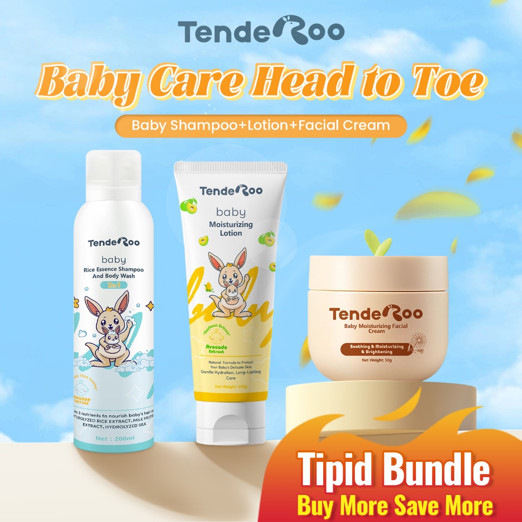 [Bundle] Tenderoo Baby Shampoo Body Wash Lotion Facial Cream Gentle ...
