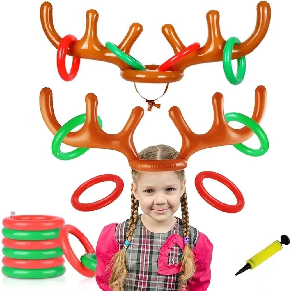 Inflatable Reindeer Antler Ring Toss Christmas Game NewYear Outdoor ...