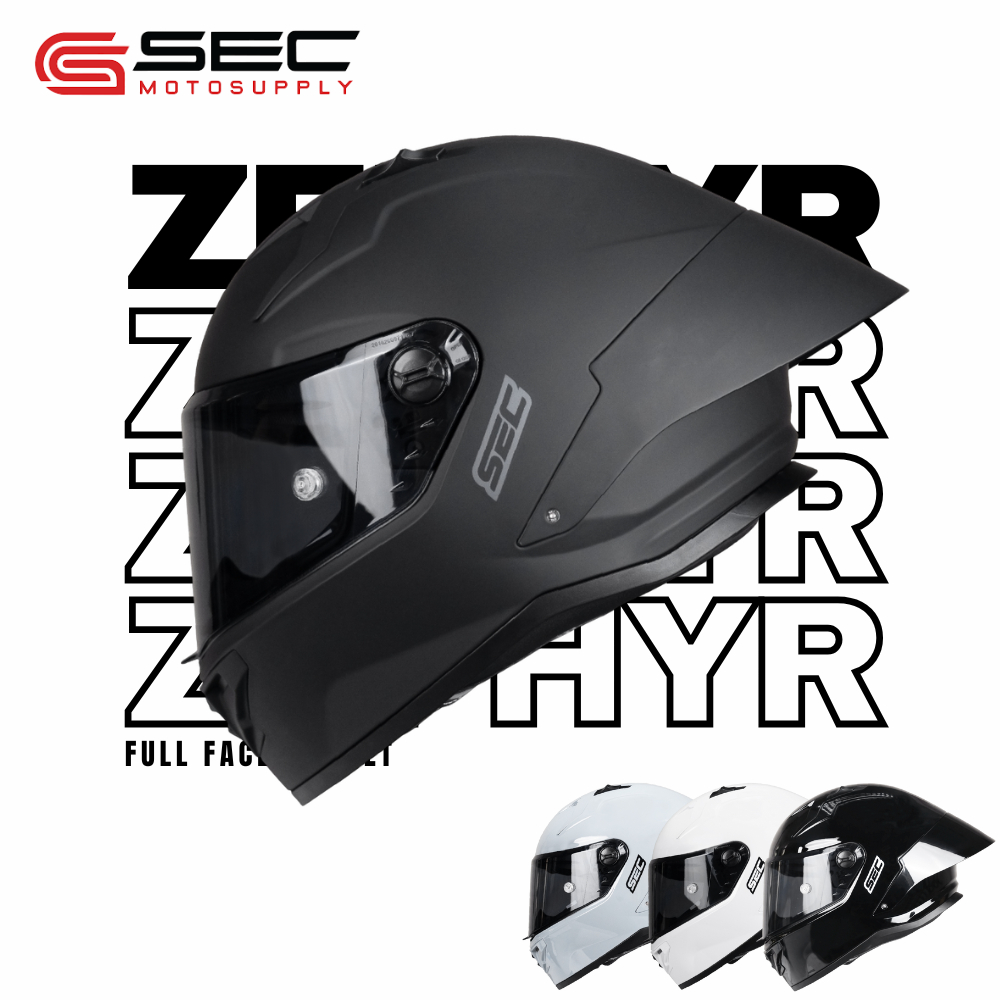 SEC Zephyr Full Face Motorcycle Helmet Gloss/Matte (M-XL) | Shopee ...
