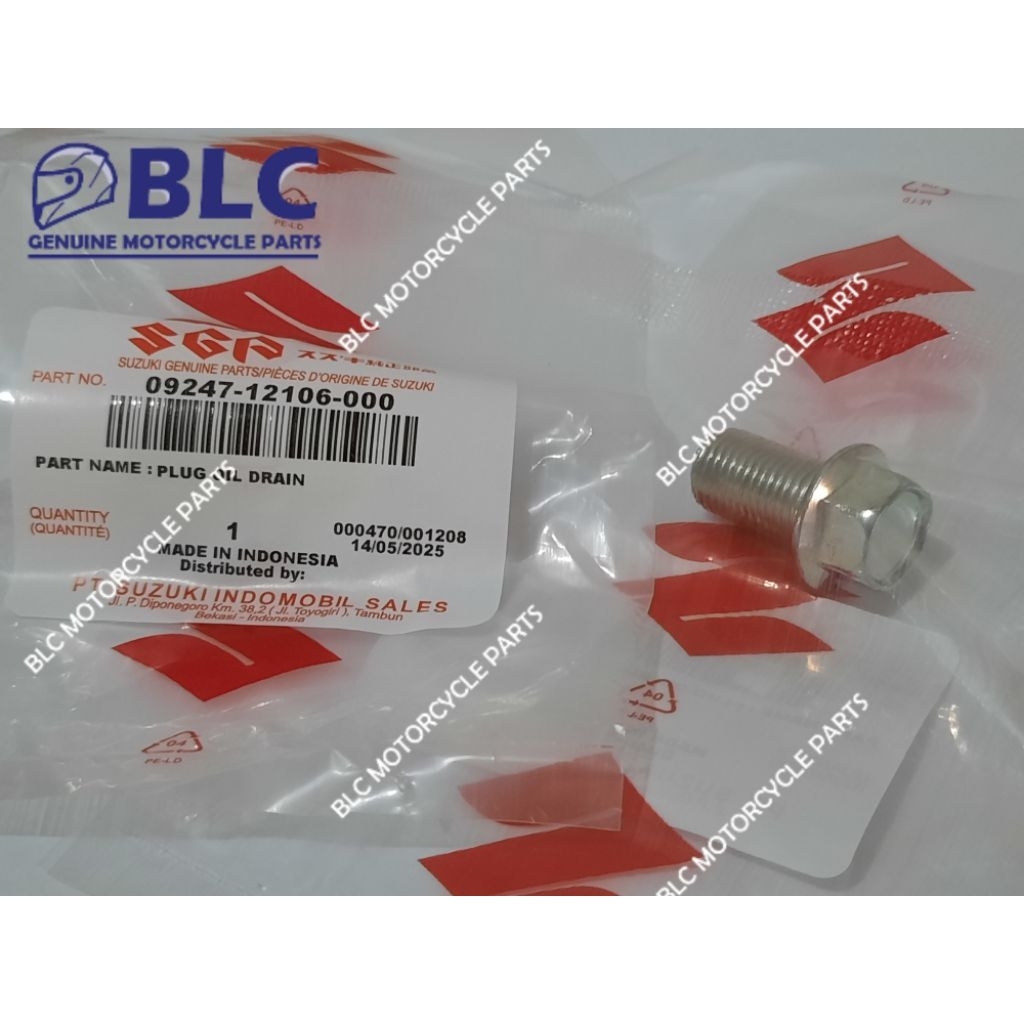 Oil Drain Plug SUZUKI GENUINE Raider 125/150 09247-12106-000 | Shopee ...