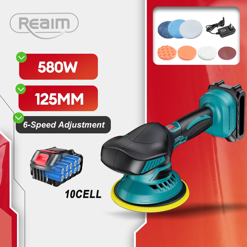 REAIM Cordless Buffing Polisher Machine Heavy Duty Car Polisher Machine ...