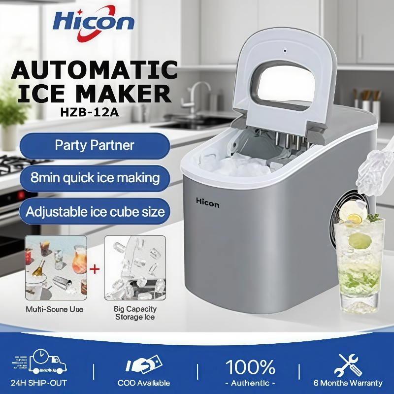 Hicon Portable Ice Maker Machine Automatic Household -Large Ice Storage ...
