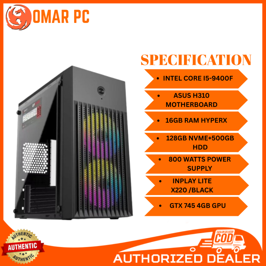 GAMING SYSTEM UNIT I5-9400F |ASUS H310|16GB RAM|128GB NVME+500GB HDD ...
