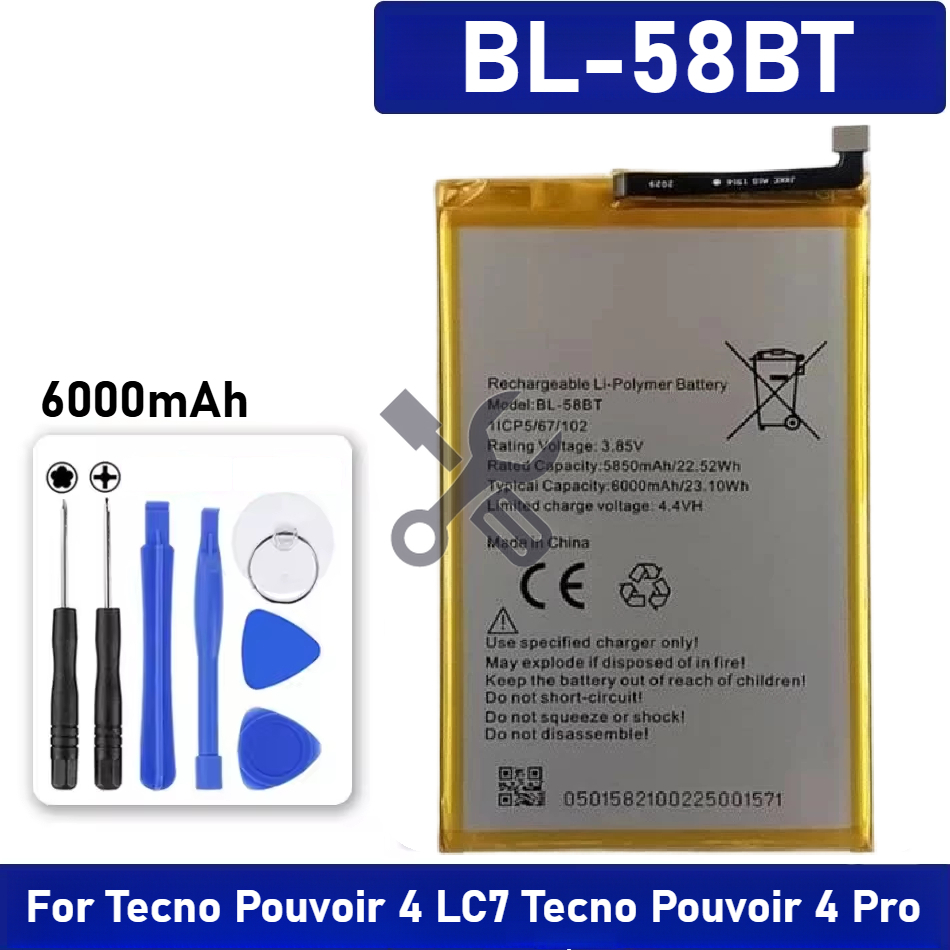 BL-58BT Battery For Tecno Pouvoir 4 LC7 Tecno Pouvoir 4 Pro BL58BT ...