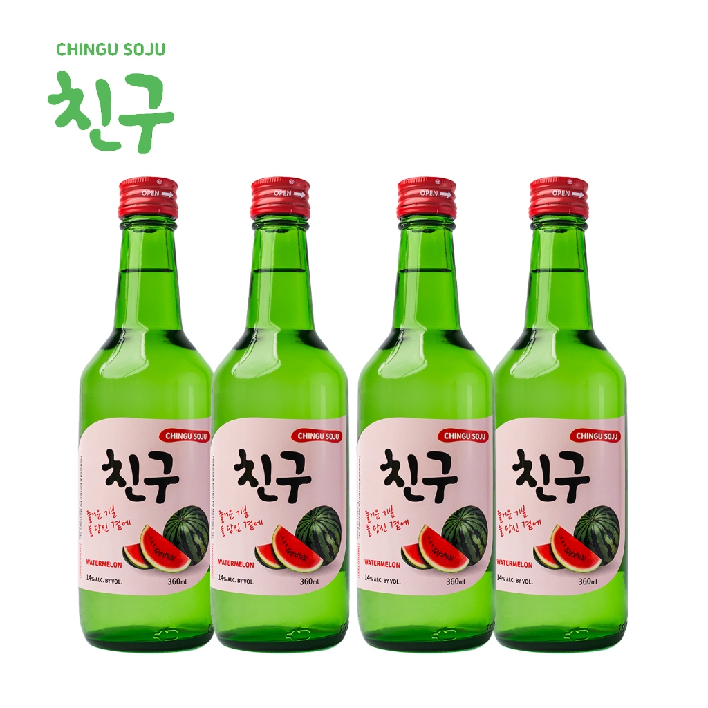 Chingu Soju Watermelon 360ml x 4 bottles | Shopee Philippines