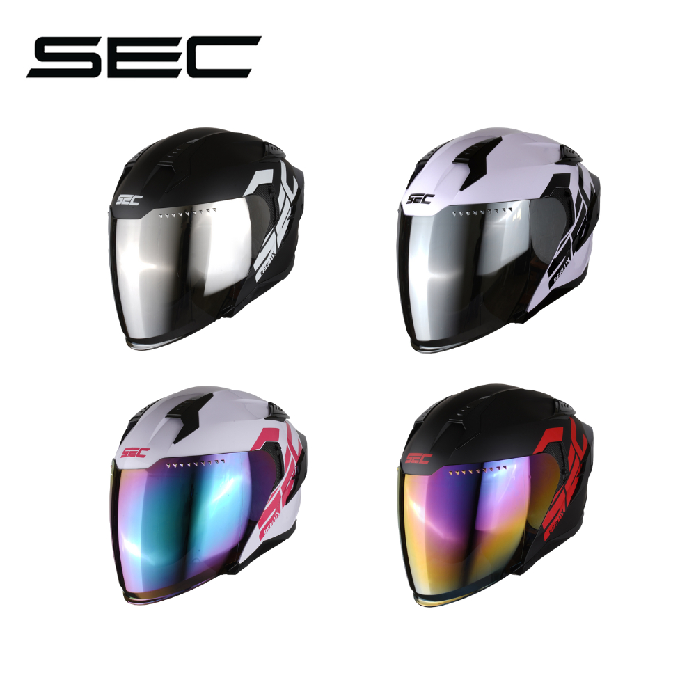 SEC Half Face Helmet for Motorcycle Reflux Matte/Gloss (M-XL) | Shopee ...
