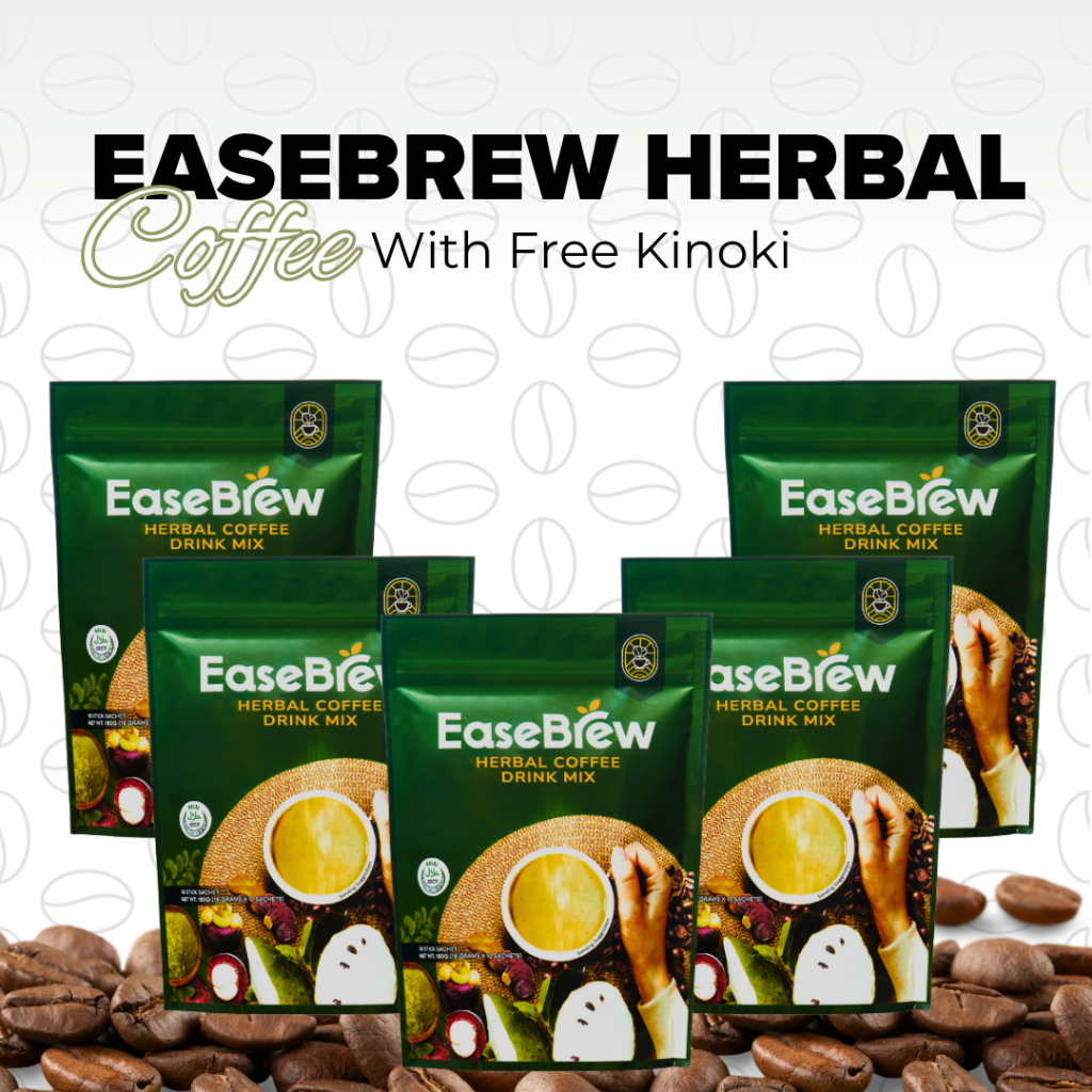 ( 5 POUCH ) THE ORIGINAL EASEBREW HERBAL COFFEE DRINK MIX 100% ORGANIC ...