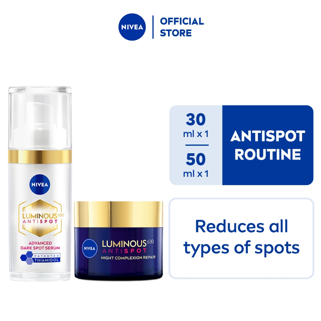 SHOPEE EXCLUSIVE NIVEA Face Care Luminous630 Night Set Serum 30ml Night ...