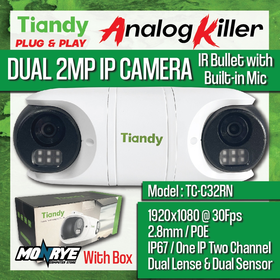 TIANDY - IP CAMERAS - 5MP 2MP - IR WITH MIC - 1920X1080 - ANALOG KILLER ...