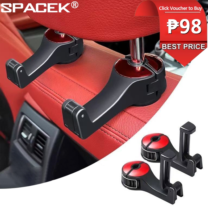 Car Headrest Hidden Hook with Phone Holder,Universal 360° Rotation Car ...