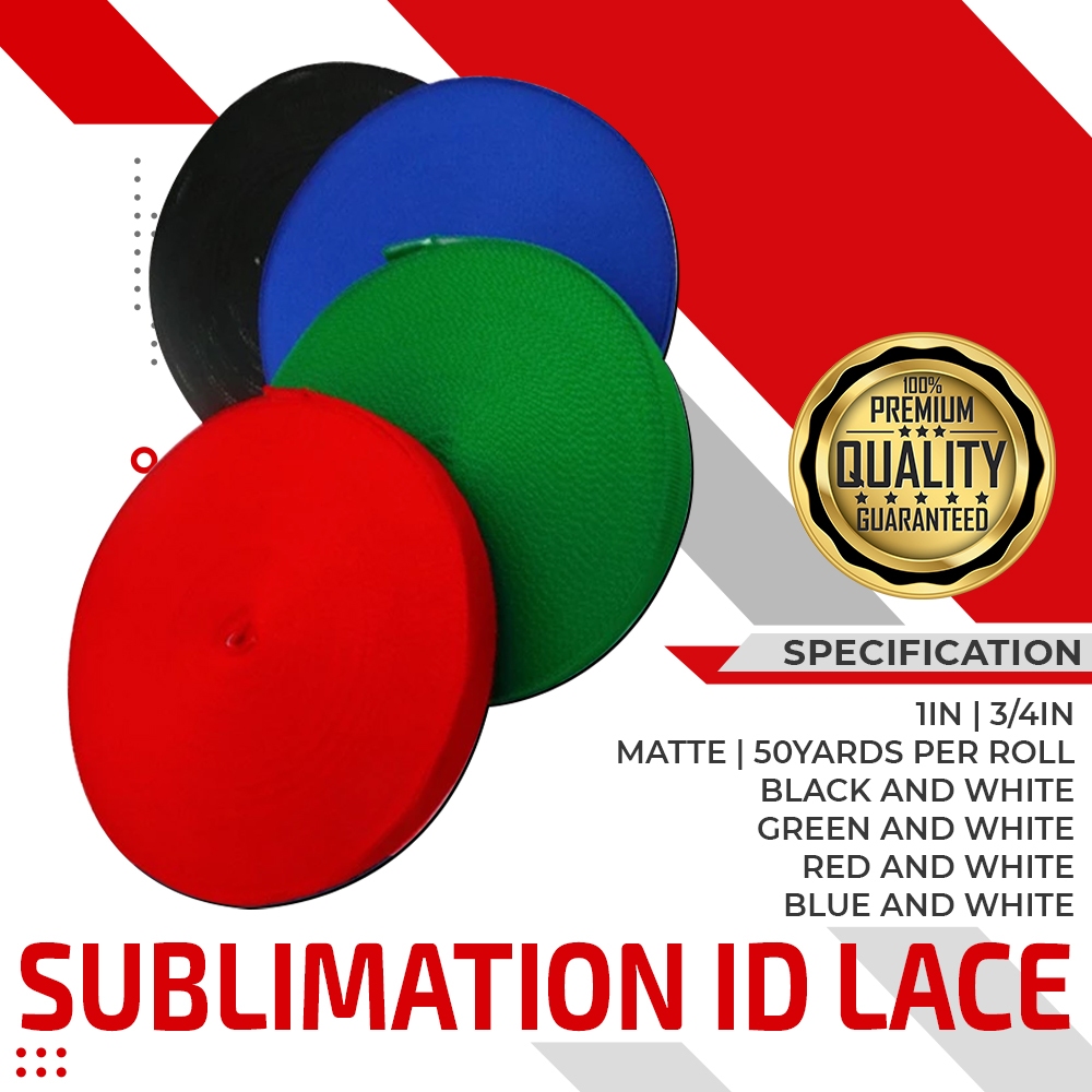 Sublimation Printable ID Lace (1 inches & 3/4 inches) 50yards per roll ...