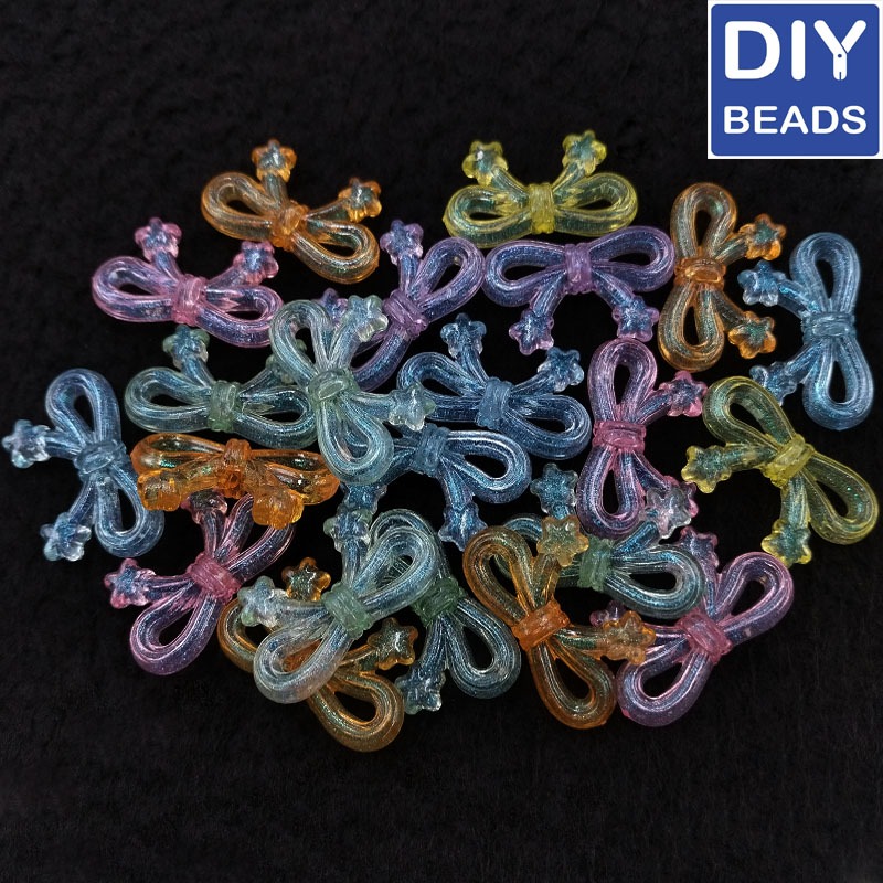 Diy Beads Ribbon w/ Star Beads Assorted w/ Glitters 34mm (250grams ...