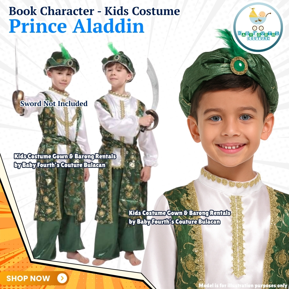 BFCM Book Character Movie Anime Prince Aladdin Costume for Kids for ...