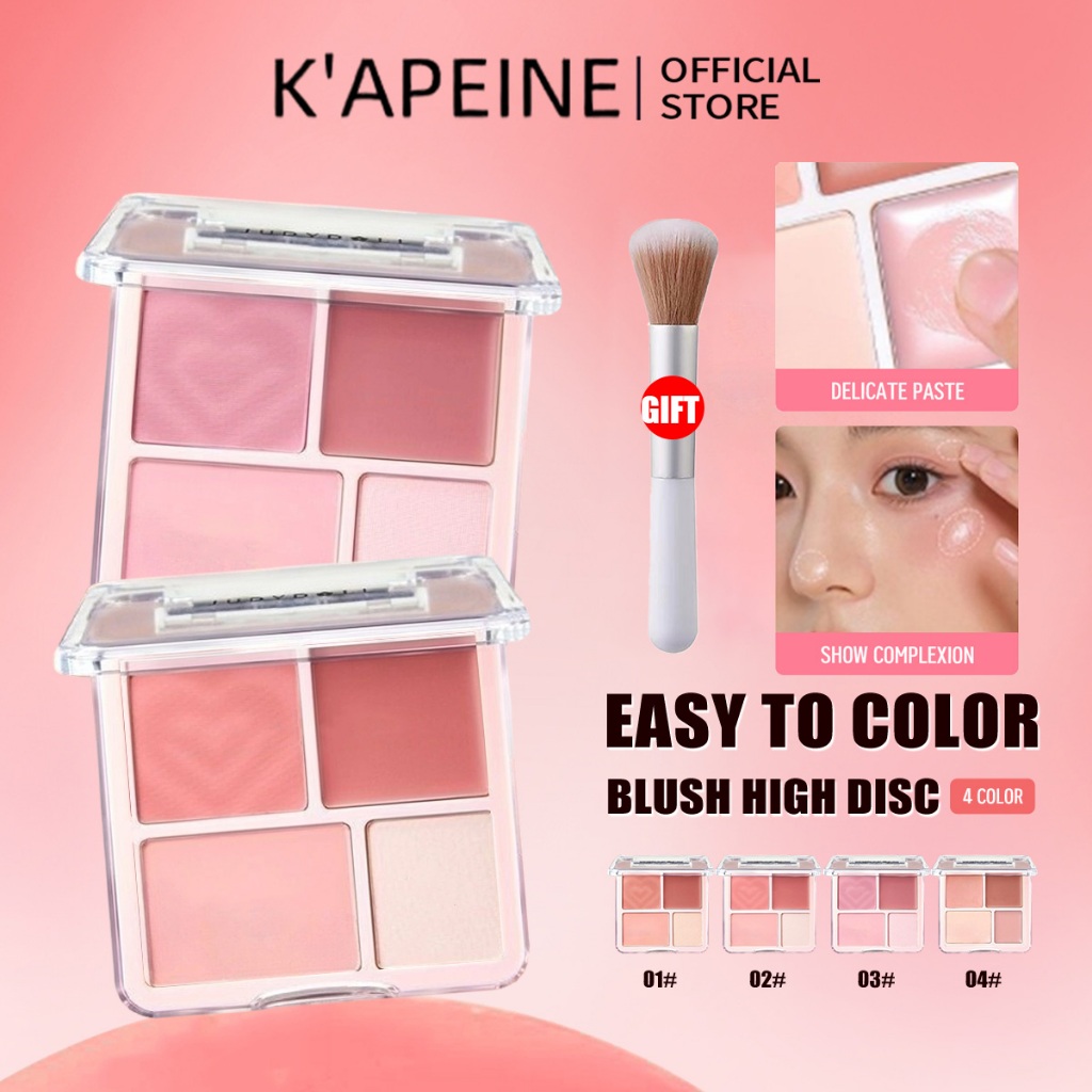 [Free Brush] KAPEINE 4 Color Blush Natural Matte Pure Desire Style ...