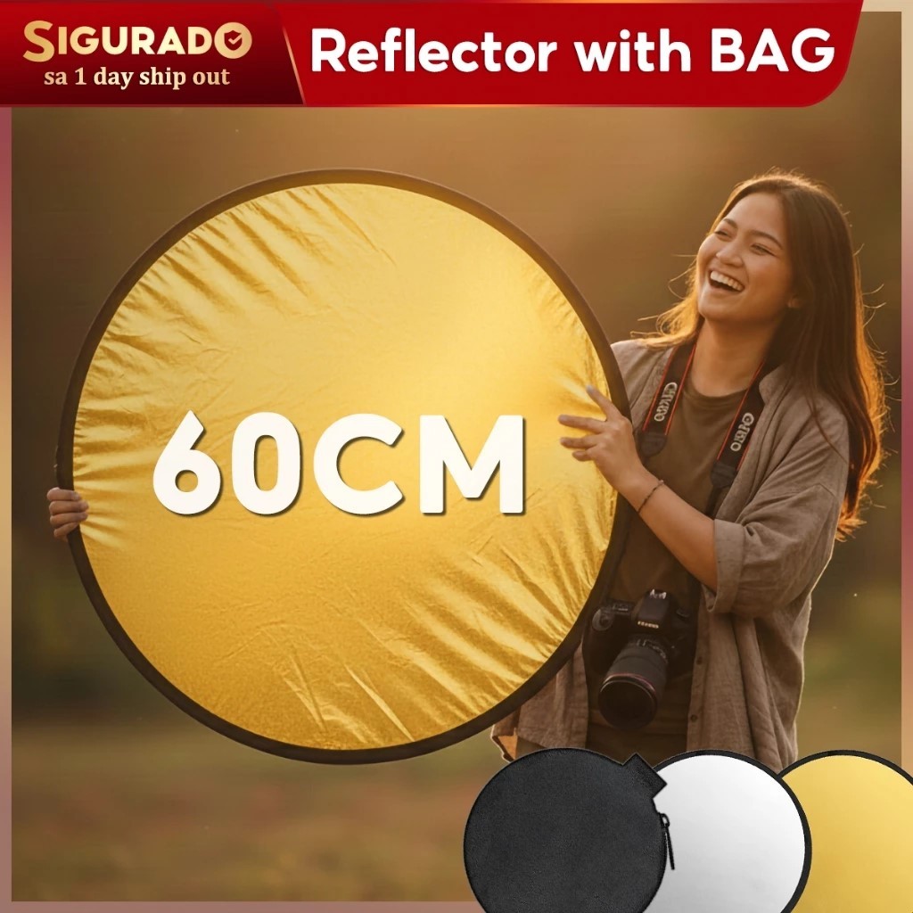 Reflector Photography 60cm Collapsible 2 in 1 Light Reflector with Bag ...
