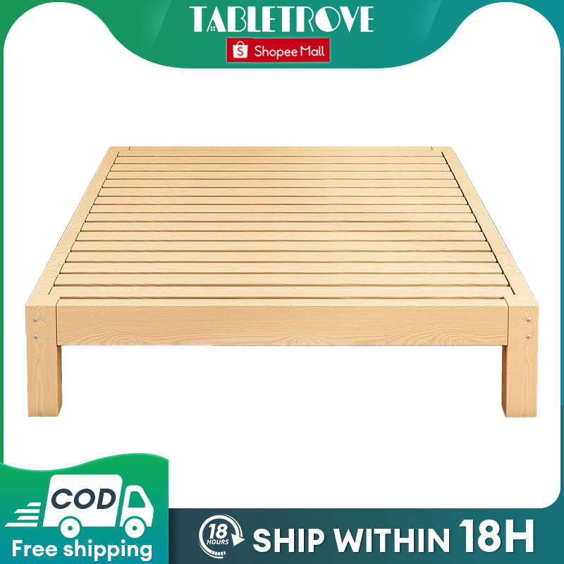 TABLETROVE Solid Wood Bed Frame Single/Queen/King Size Wooden Bed Frame ...