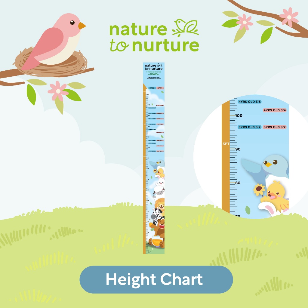 Nature to Nurture Height Chart | Nursery Room Track Growth | Shopee ...