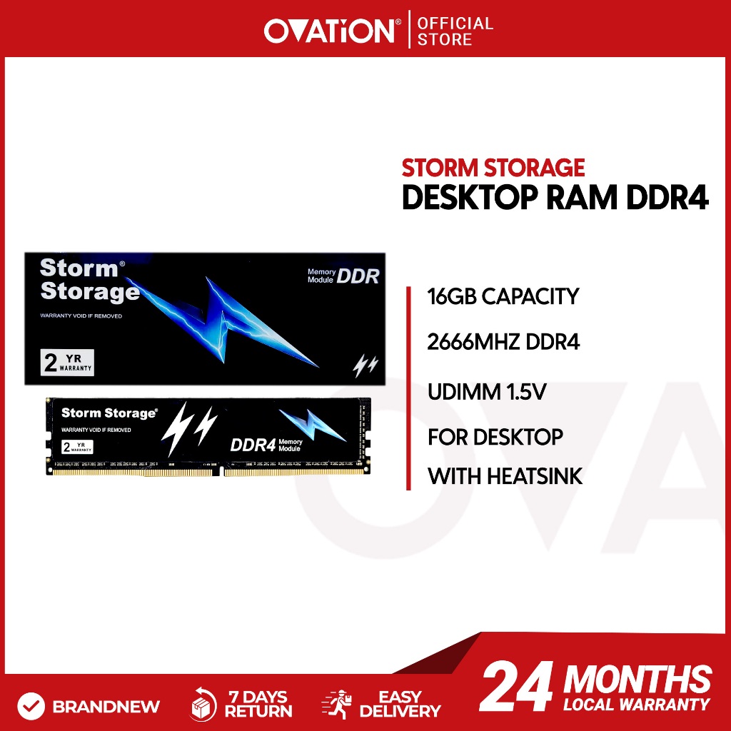 Ovation Storm Desktop Ram Memory UDIMM DDR4 8GB 16GB 2666MHz 3200MHz PC ...