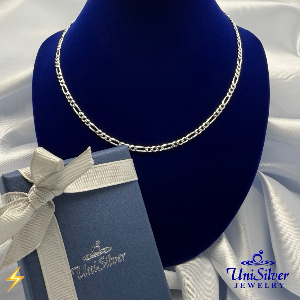 Unisilver 925 Sterling Silver Figaro Chain Kids Necklace (KN042-041145 ...