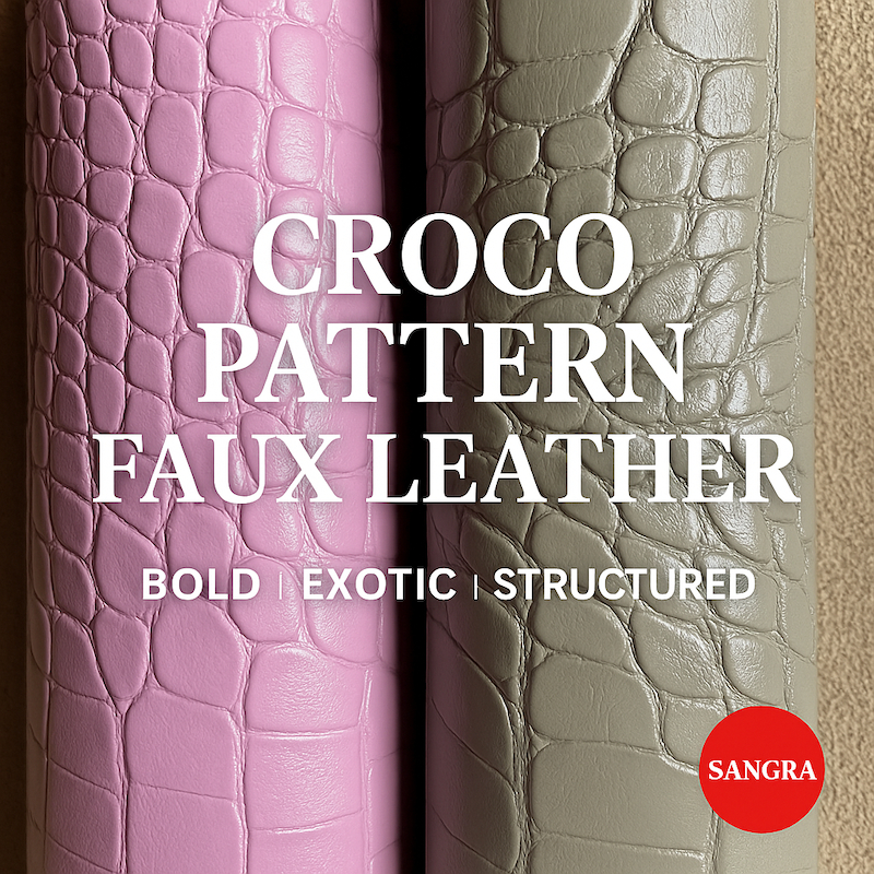 [YARD] Croco Embossed Thick Faux Leather | 1.4–1.5mm | Built-In Brush ...