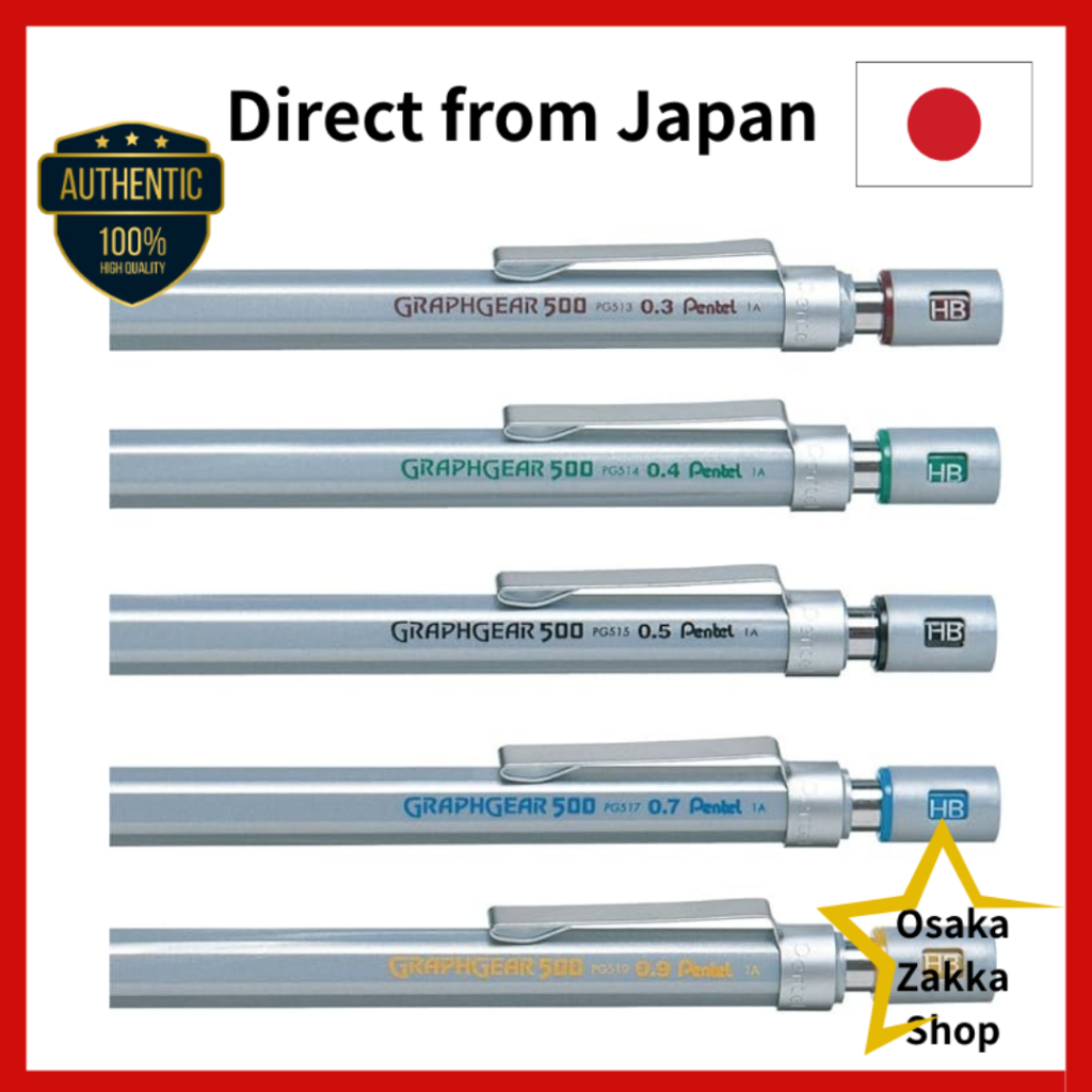 PENTEL GRAPHGEAR 500 Mechanical Pencil Available in 0.3/0.4/0.5/ 0.7/0. ...