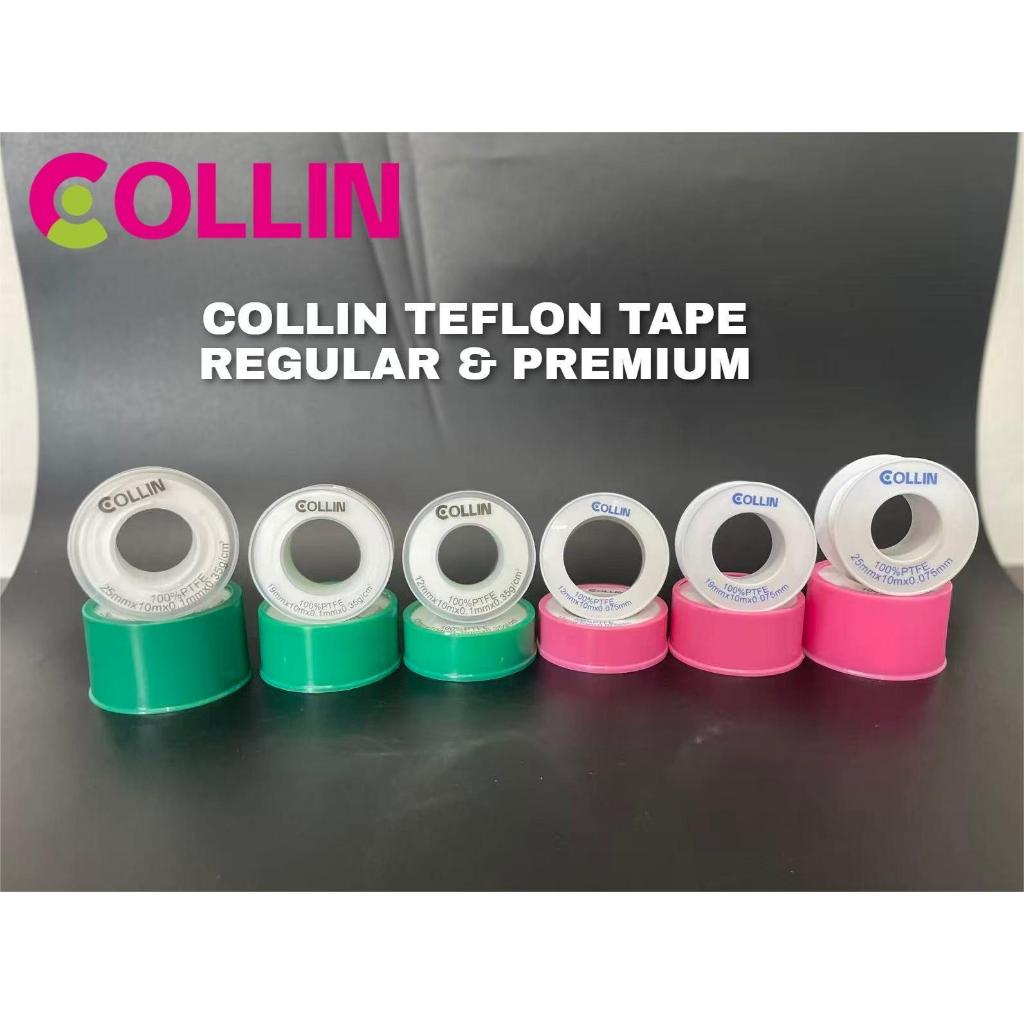 COLLIN TEFLON TAPE REGULAR / PREMIUM 1/2" 3/4" 1" 12mm 19mm 25mm THICK ...