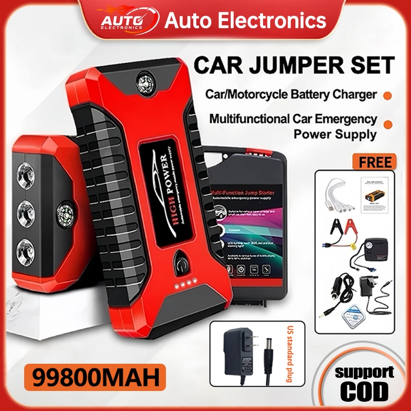 COD 99800mAh Car Jumper Power Bank 12V/24V Heavy Duty Powerbank Jumper ...
