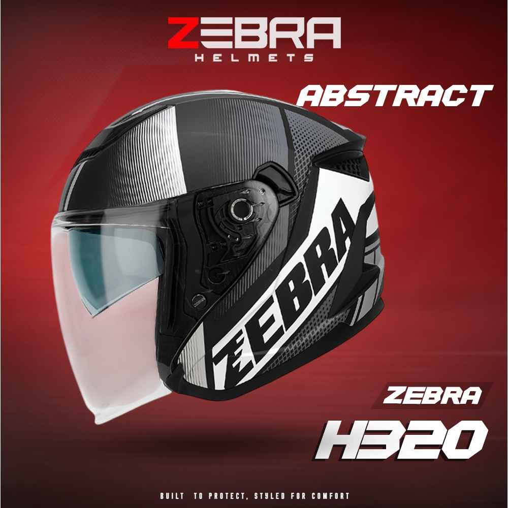 ZEBRA H320 Motorcycle Half Face Helmet Dual Visor | Shopee Philippines