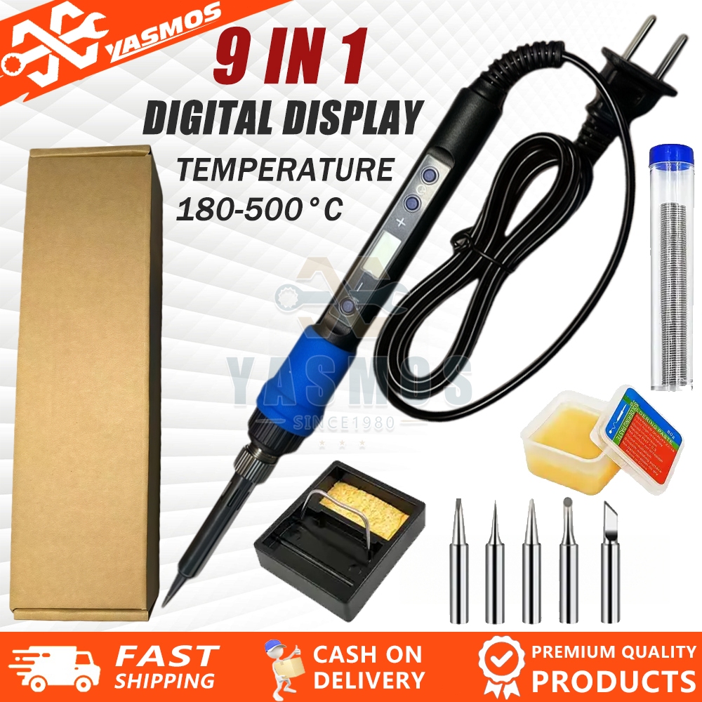 220V 90W Digital Display Soldering Iron Kit,9 in 1 Soldering Iron Heavy ...