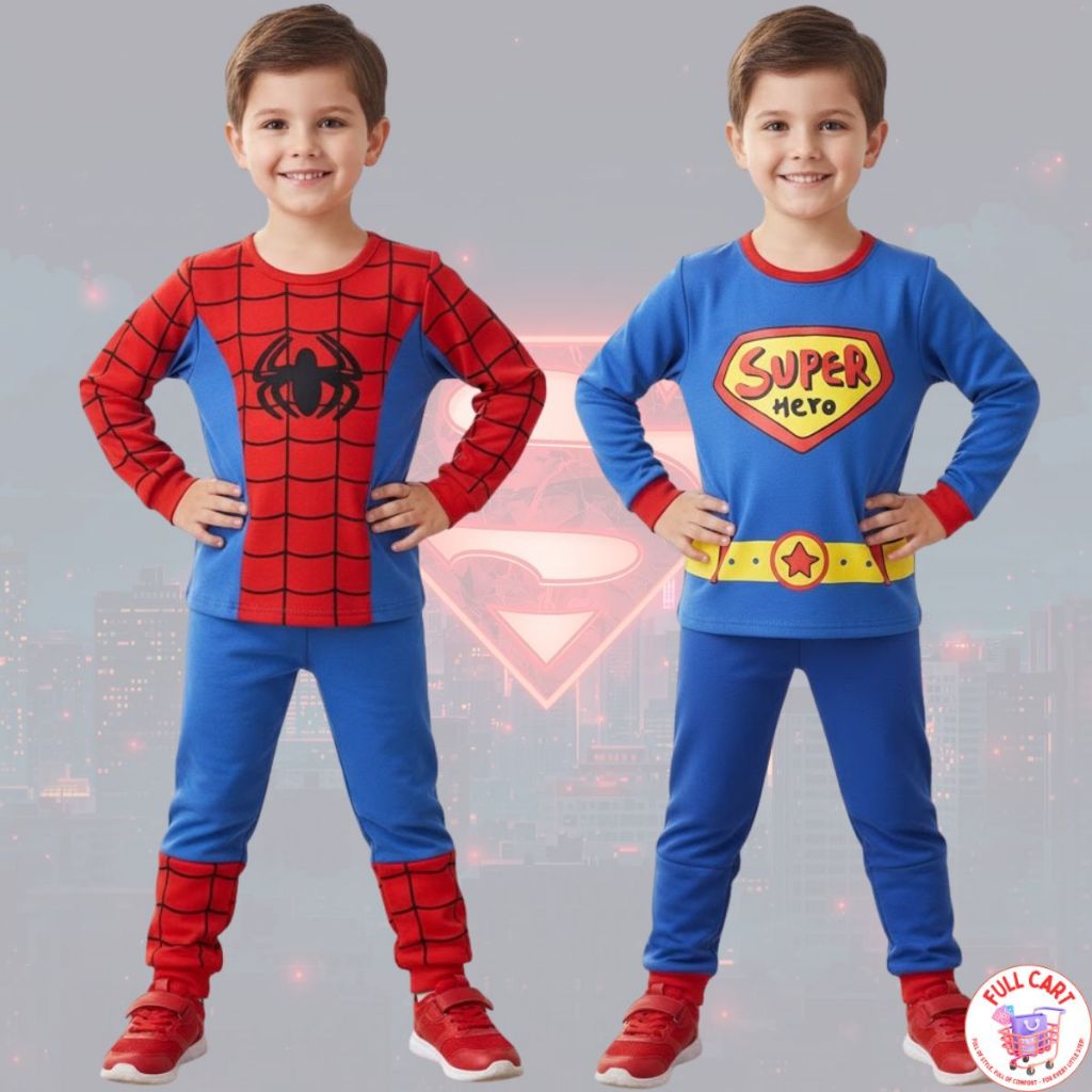 Kids 2-10Y Boys Super Hero Pajama Terno Set Superman Spiderman Perfect ...