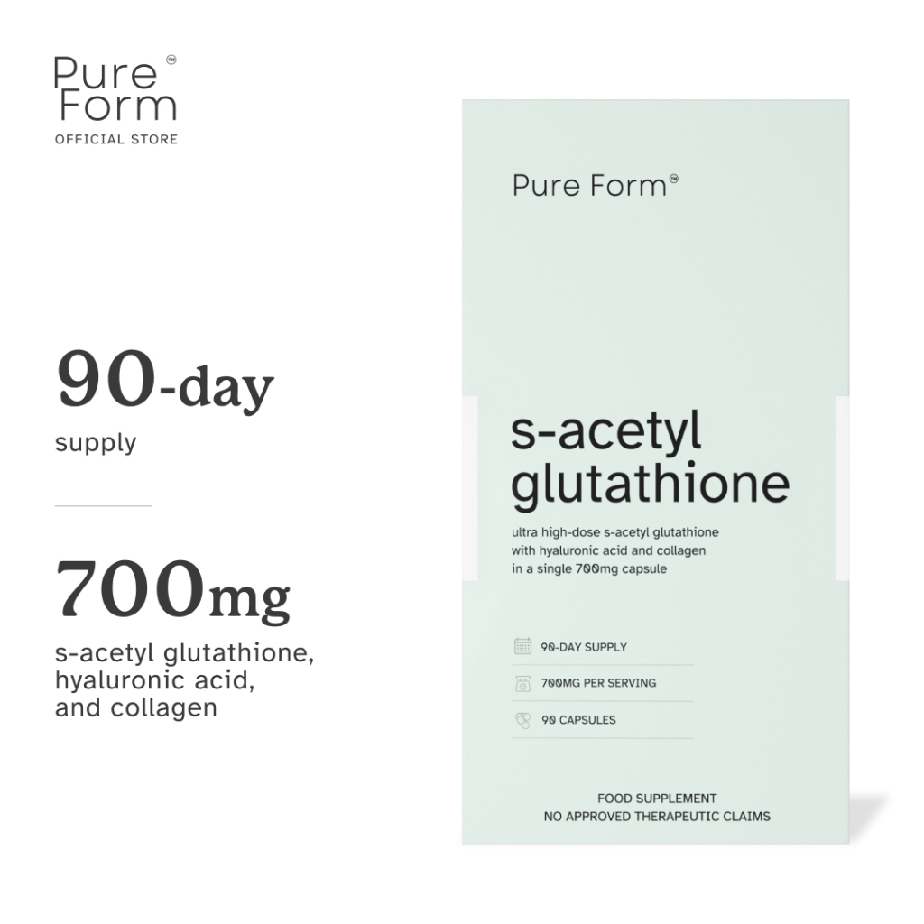 Pure Form S-Acetyl Glutathione | 90 Capsules | 700mg of Gluta ...