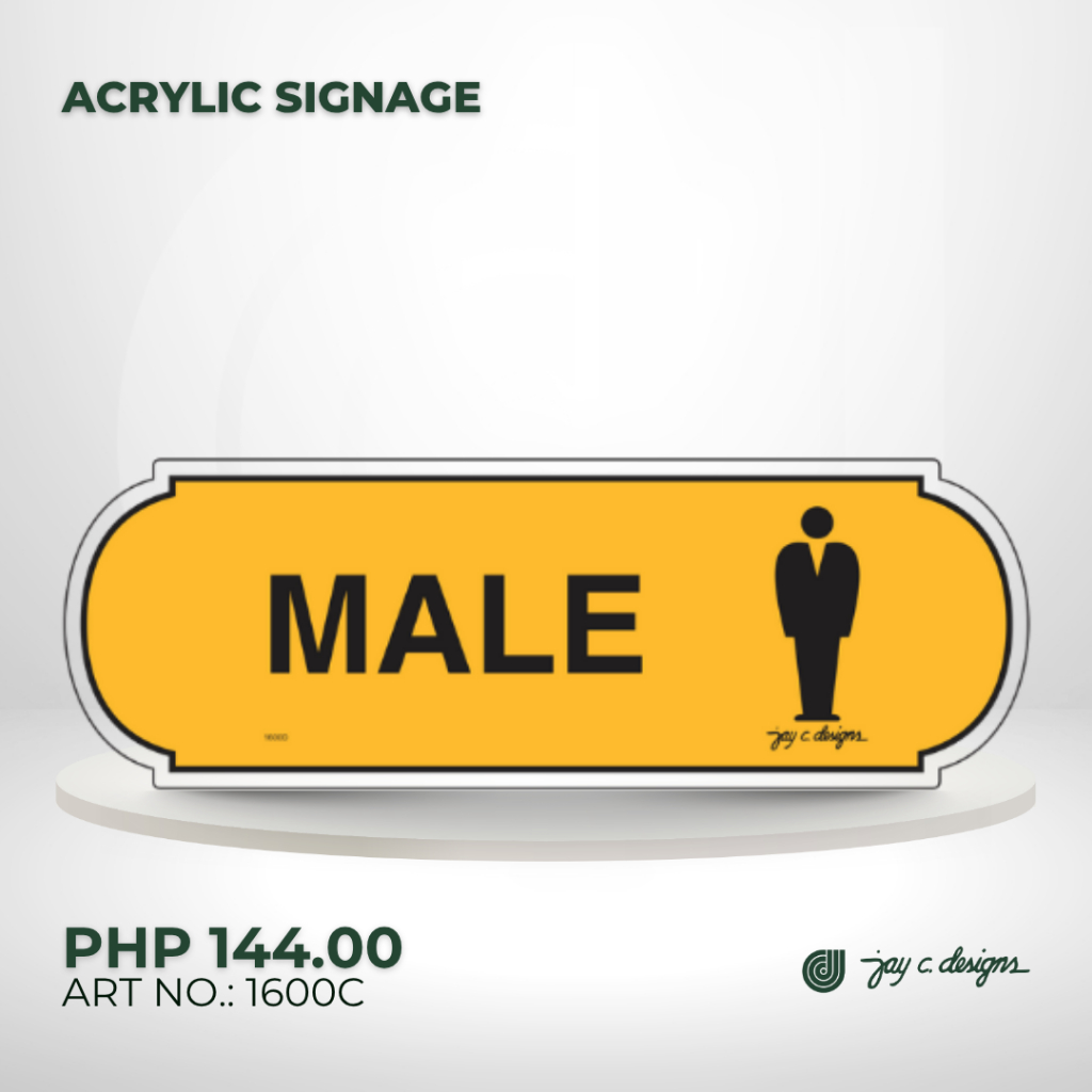 Male Acrylic Restroom Sign Public Toilet Door Sign Bathroom Signage ...