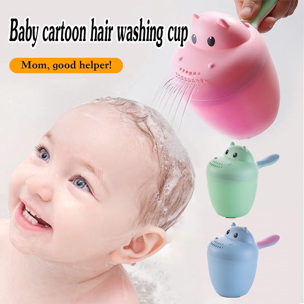 Safety Baby Shampoo Spoons Bathing Shower Cup Cartoon Kids Washing ...