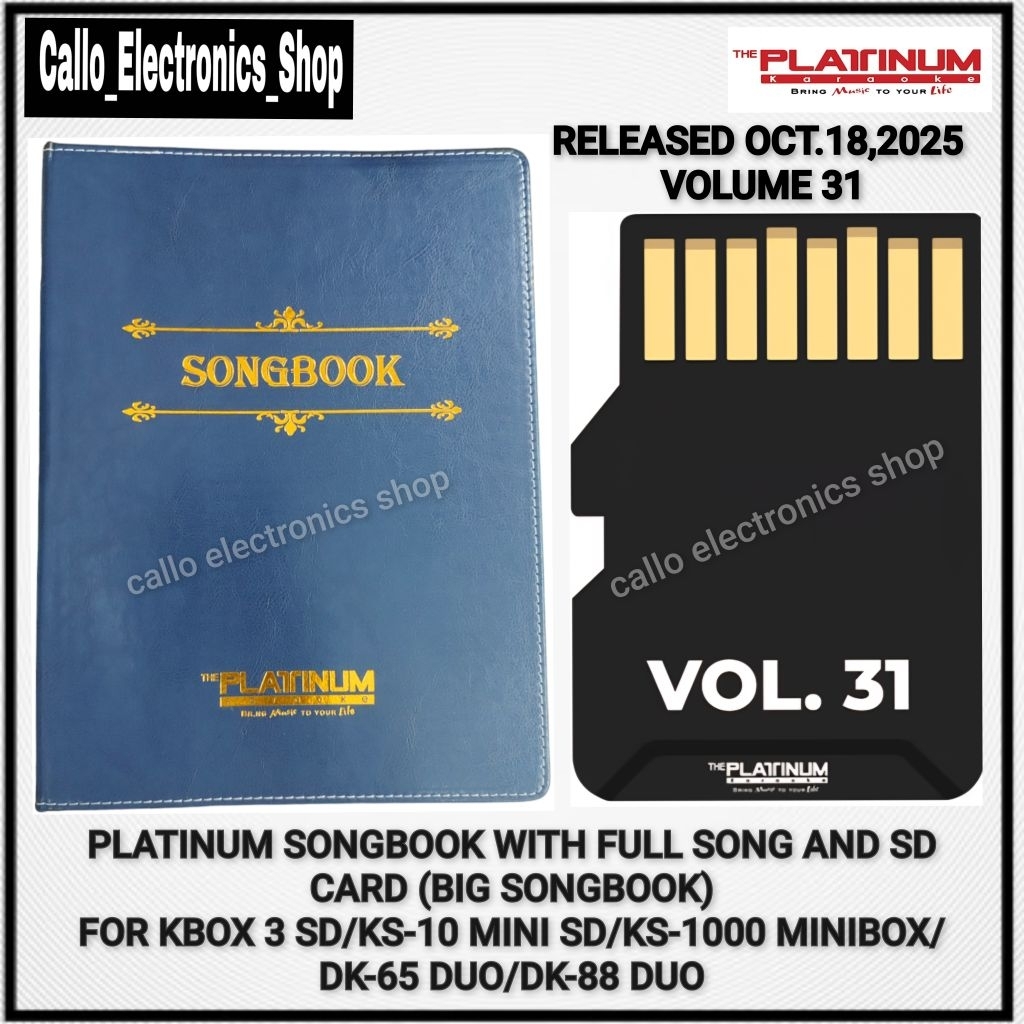 Platinum Songbook With Full Songlist Original And SD Card Volume 31 For ...