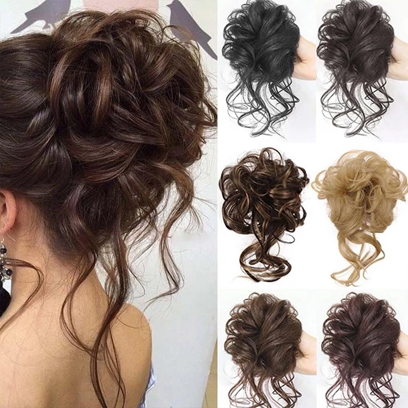 Natural Fluffy Wig Chignon Hair Tie for Women Curly Hair Bands Hair ...