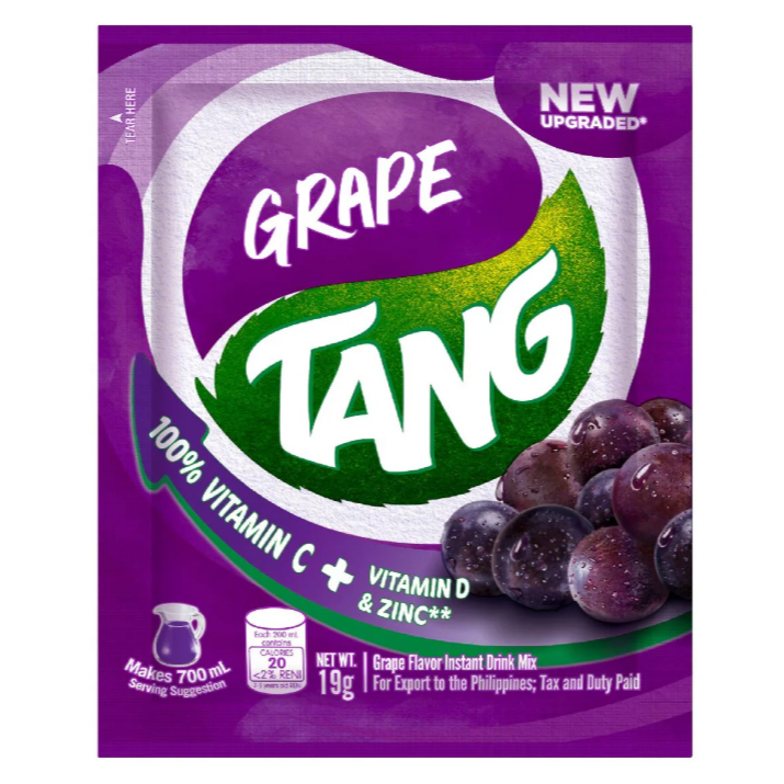 Tang Grapes 19g x 12pcs (Tang Orange with Stevia, Tang Melon, Pineapple ...