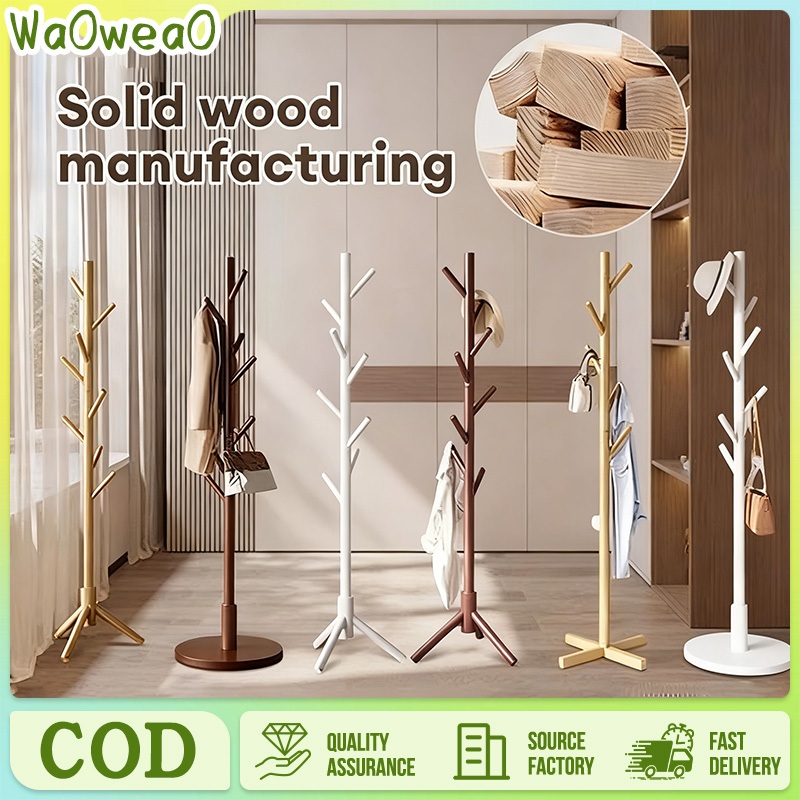 Original Solid Wood Coat Rack | Triangle Tree-Shaped | Bedroom Wooden ...