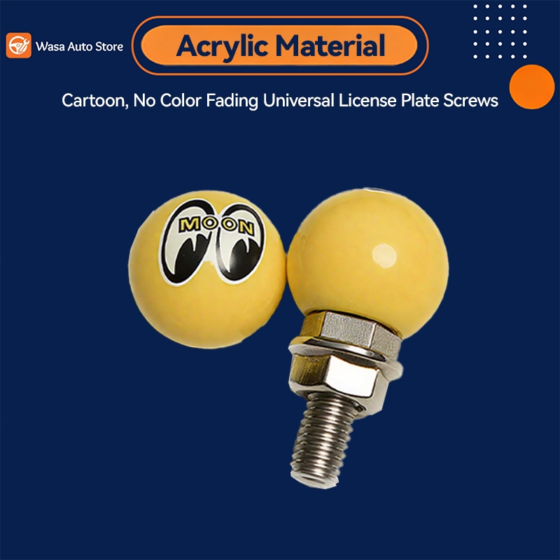 【Wasa Auto】2PCS Cartoon Car License Plate Bolts Universal Motorcycle ...