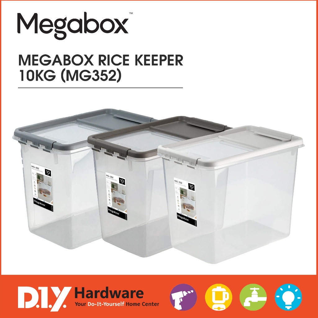 MEGABOX Rice Keeper with Easy-Open Flip Cover 10KG – MG352 | Shopee ...